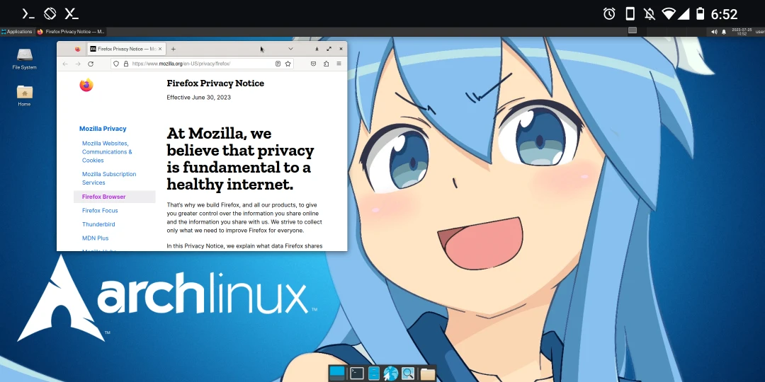 Termux：從0到1安裝Arch Linux桌面系統＋一鍵啟動指令稿 · Ivon的部落格